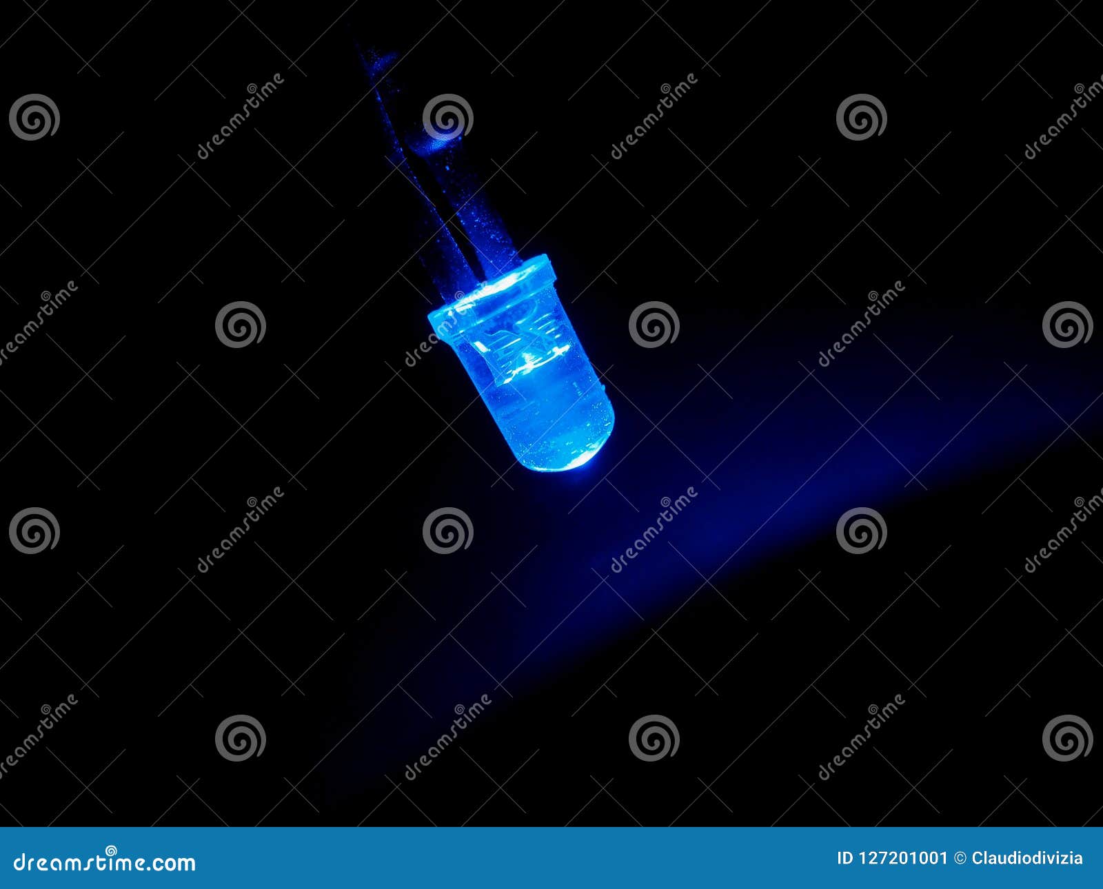 Blue LED light stock image. Image of emitted, electricity - 127201001