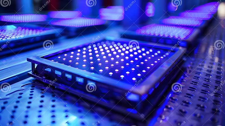 Blue LED Light Panel Abstract Background Image Stock Illustration ...