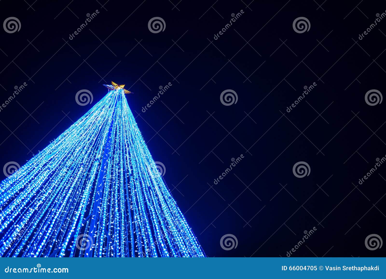 Blue Led Lighting Effect As Christmas Tree Stock Image - Image of ...