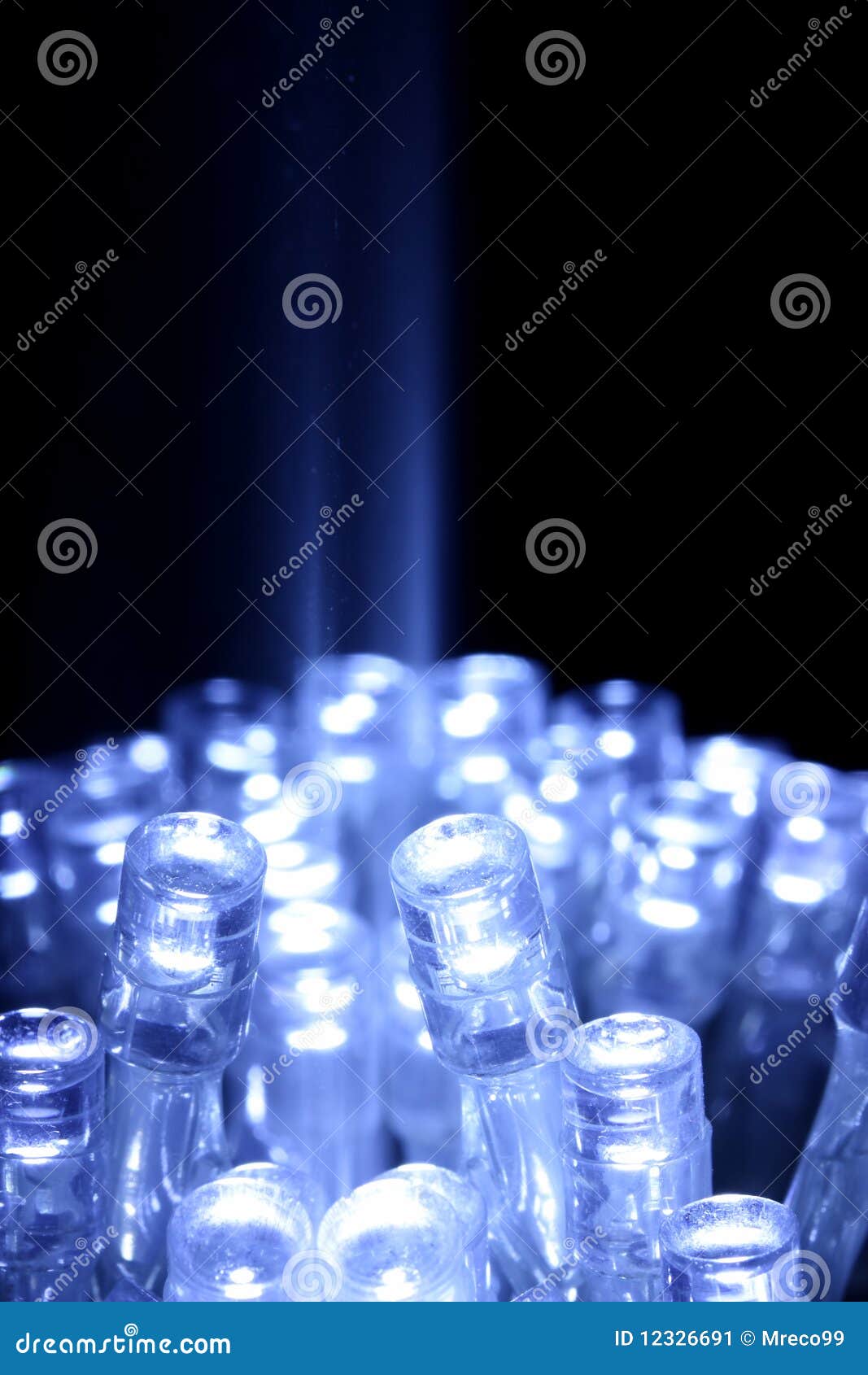 Blue LED Lights Closeup with Light Beam Stock Image - Image of ...