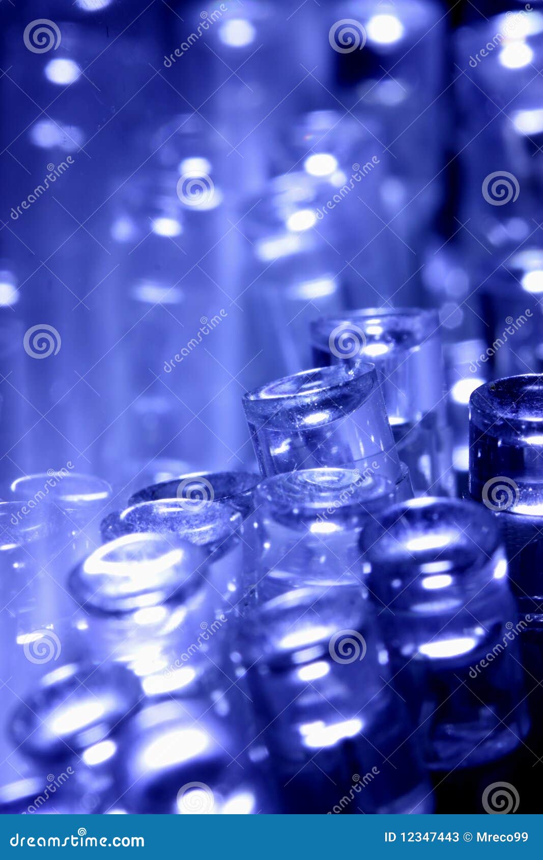 Blue LED Lights Pointing Upwards Stock Image - Image of bulb ...