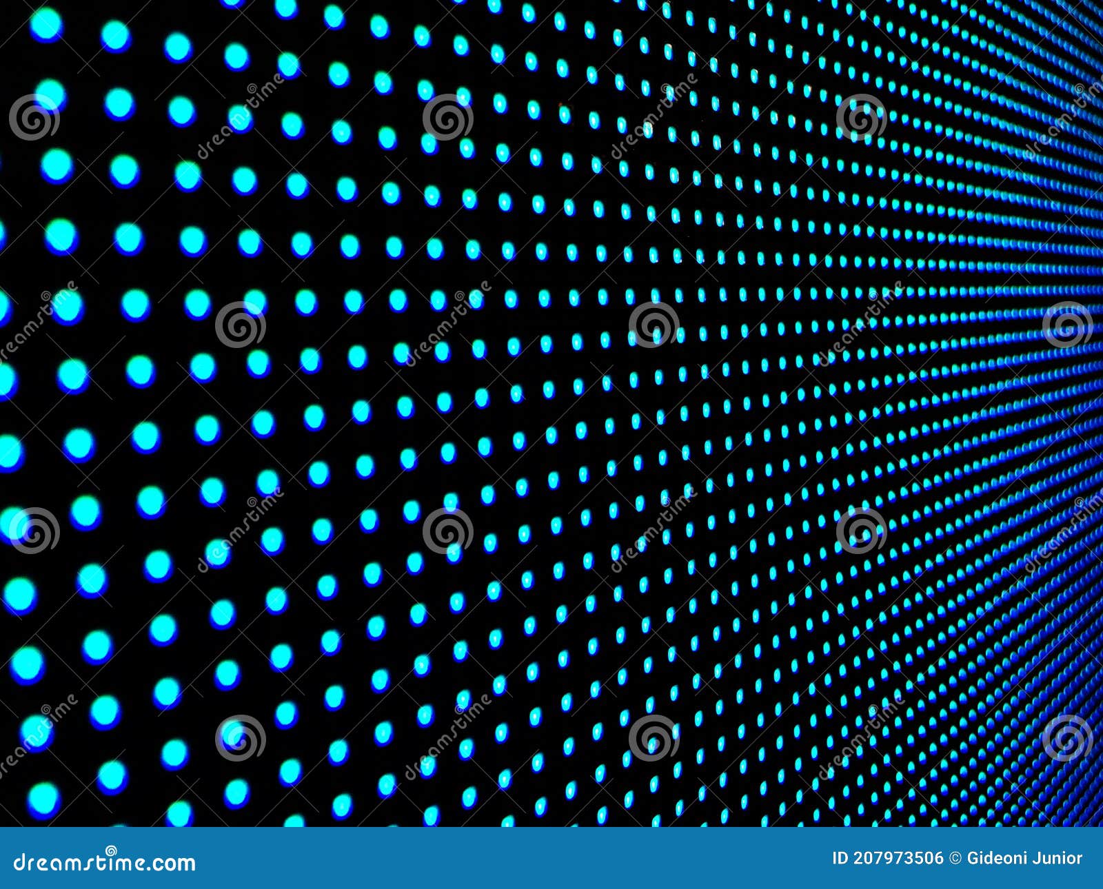 Blue Led Panel in Perspective with Dots Stock Photo - Image of dots ...