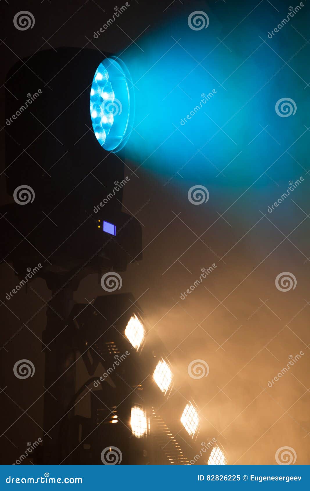 Blue LED Spot Light, Stage Illumination Stock Image - Image of ...