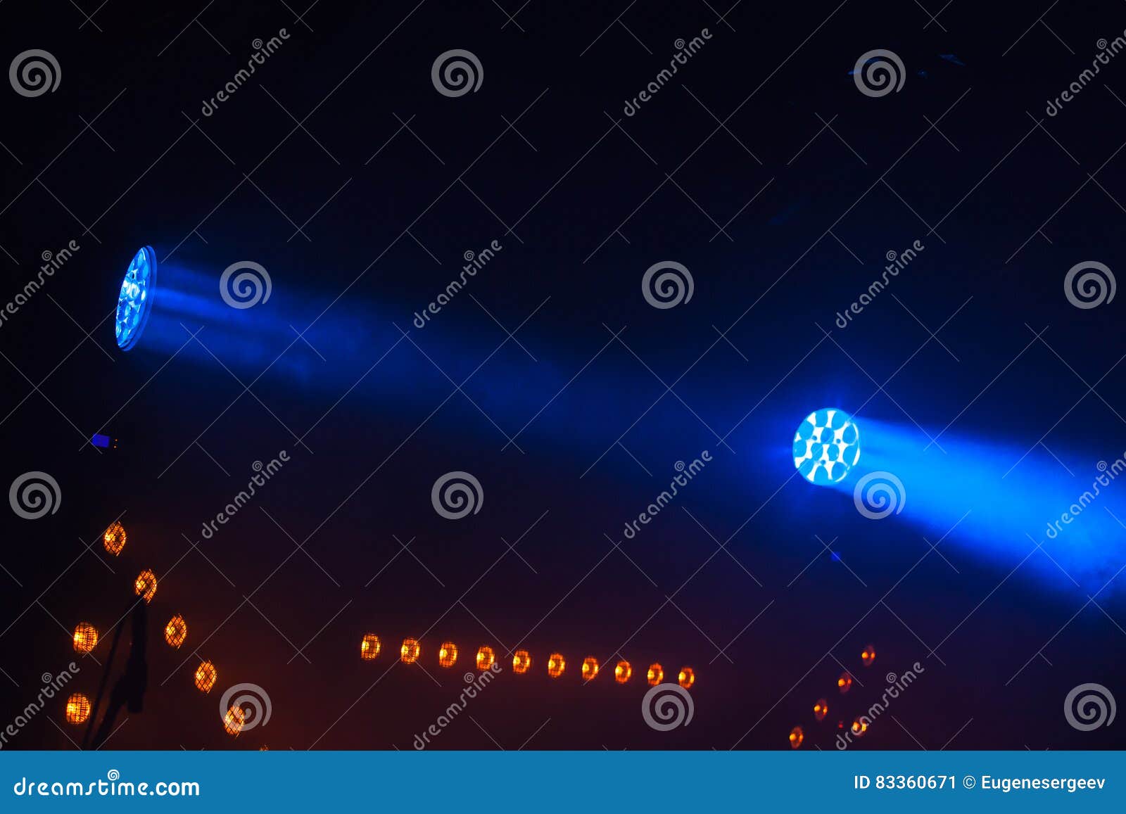 Blue LED Spot Lights, Stage Illumination Stock Image - Image of ...