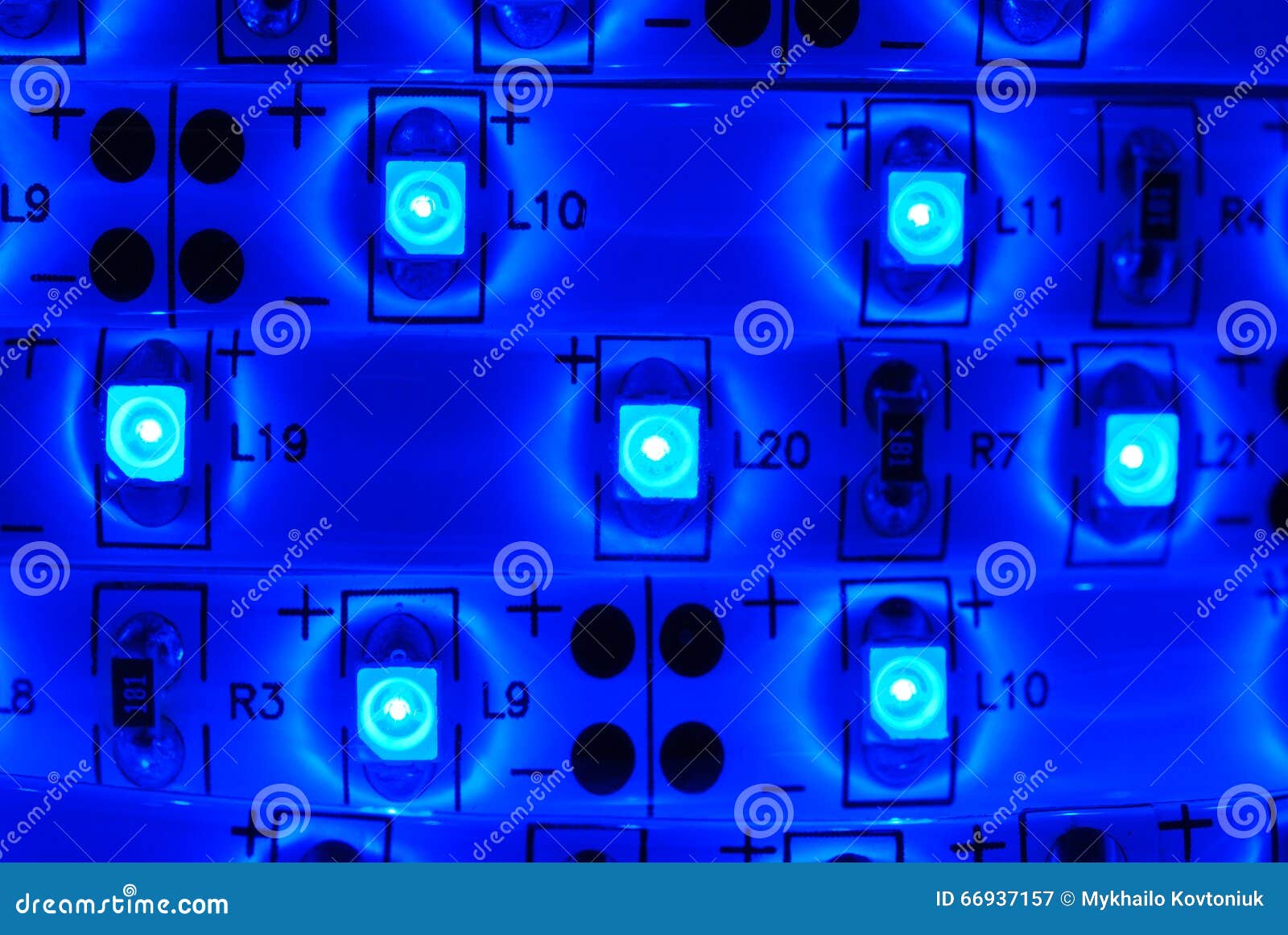 Blue led strip stock image. Image of illuminated, light - 66937157