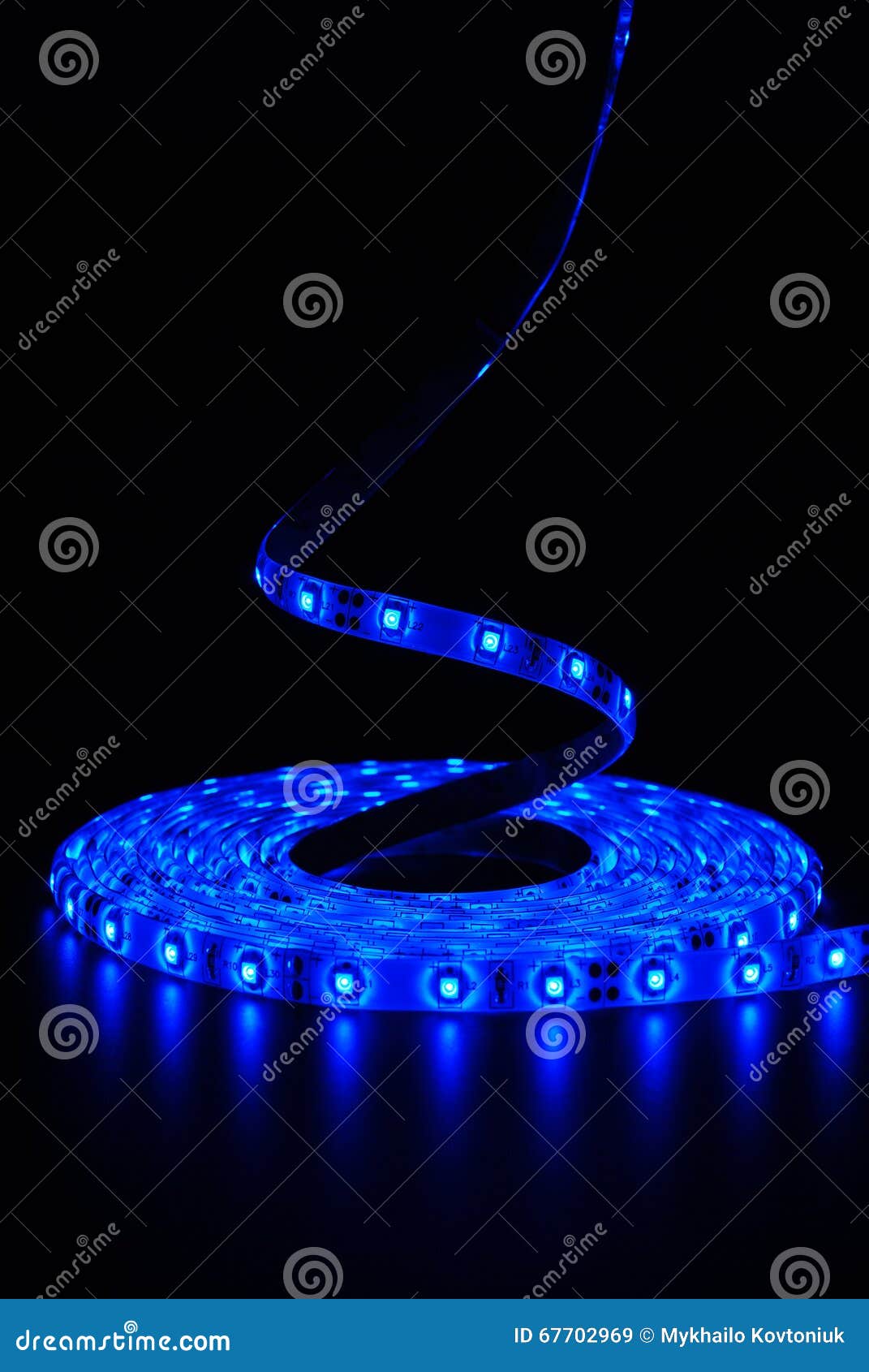 Blue led strip stock image. Image of equipment, technology - 67702969