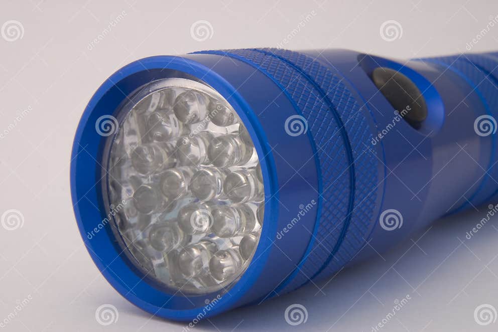 Blue LED Torch stock photo. Image of metal, metallic, white - 4359306