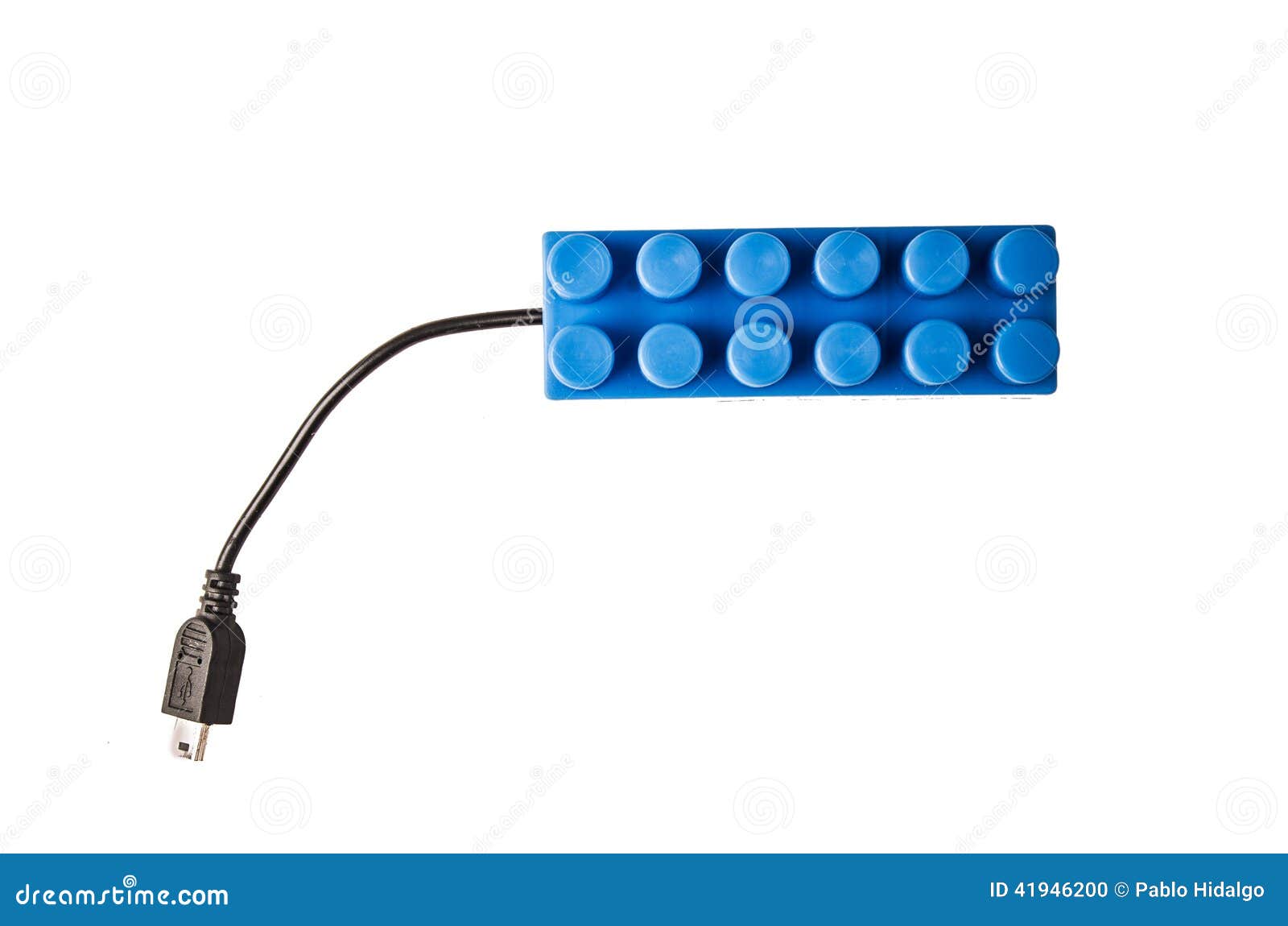 Blue Lego Connected To Usb Cable Stock Photo - Image of concept, cord ...