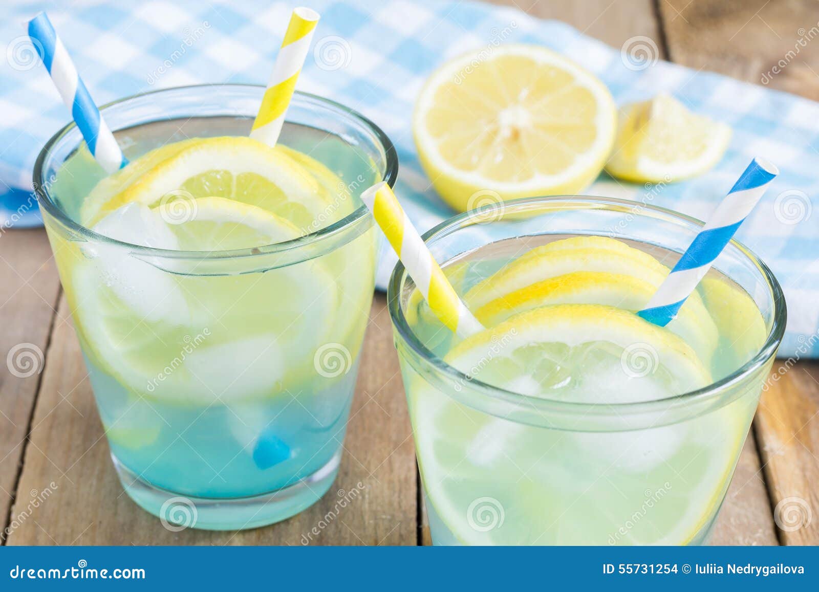 Blue Lemonade with Fresh Lemons Stock Photo - Image of glamour, diet ...