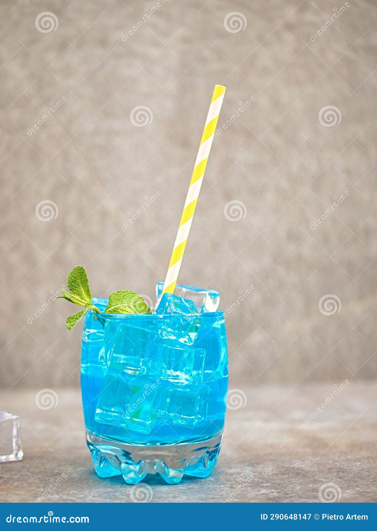 Blue Lemonade in a Glass with Ice Stock Image - Image of party, sweet ...
