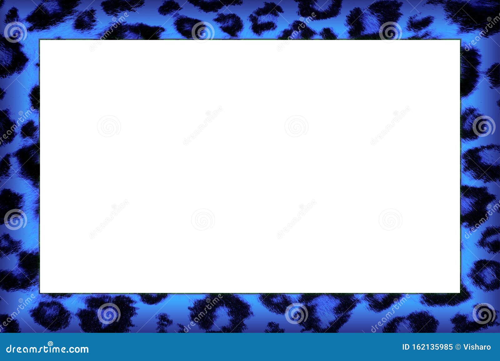 Blue leopard skin frame stock image. Image of skin, colored - 162135985