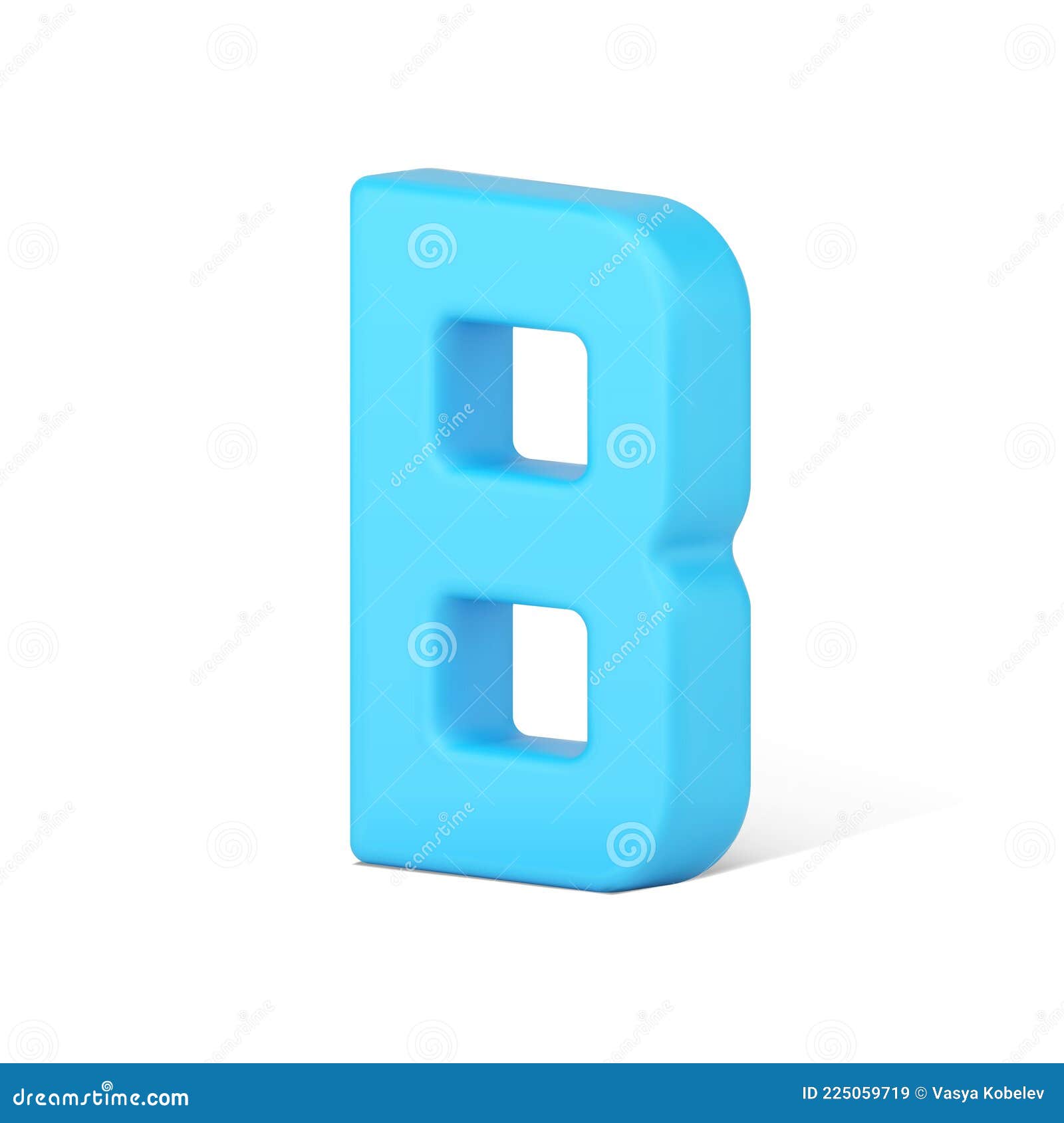 Blue Letter B 3d Icon. Text Symbol for Volumetric Typography Stock ...