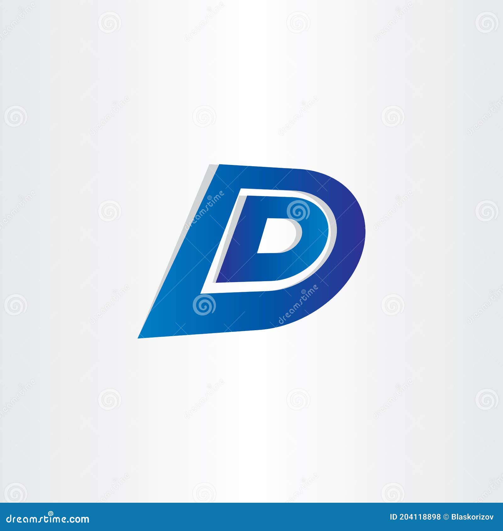 Blue letter d icon design stock vector. Illustration of graphic - 204118898