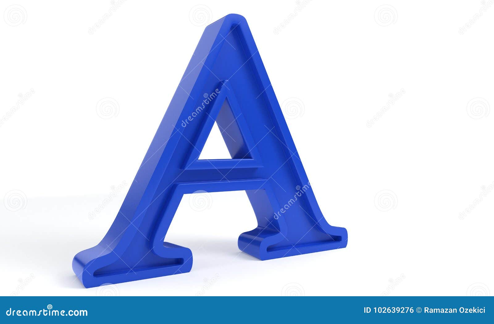Blue Letter a, 3d Rendering Stock Illustration - Illustration of ...
