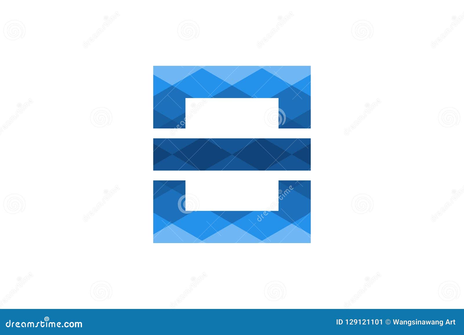 Blue Letter E Modern Logo Design Inspiration Isolated on White ...