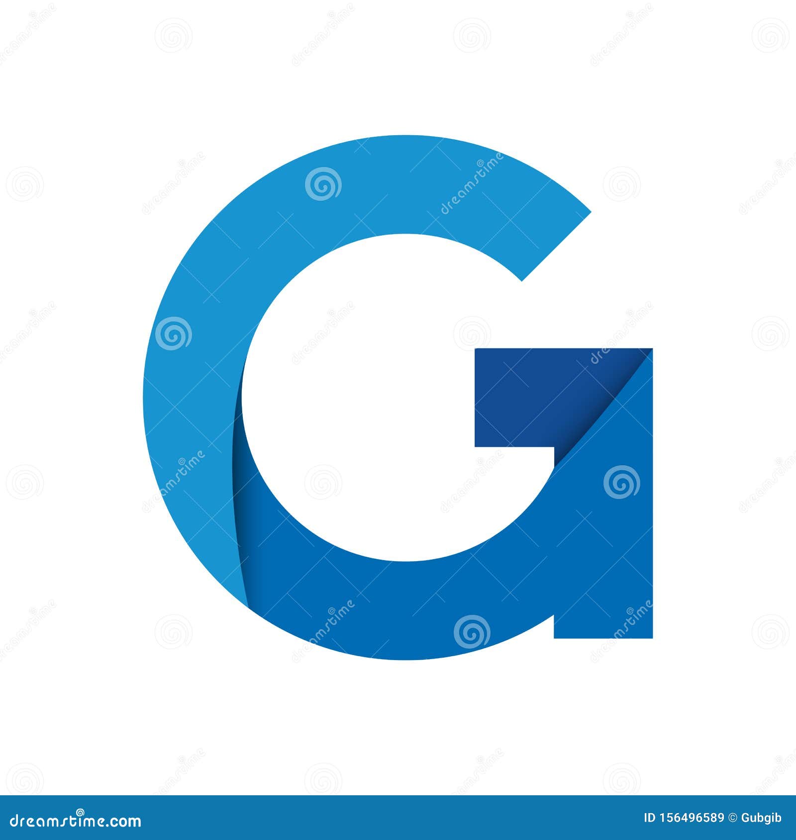 Blue Letter G Logo on White Background Stock Vector - Illustration of ...