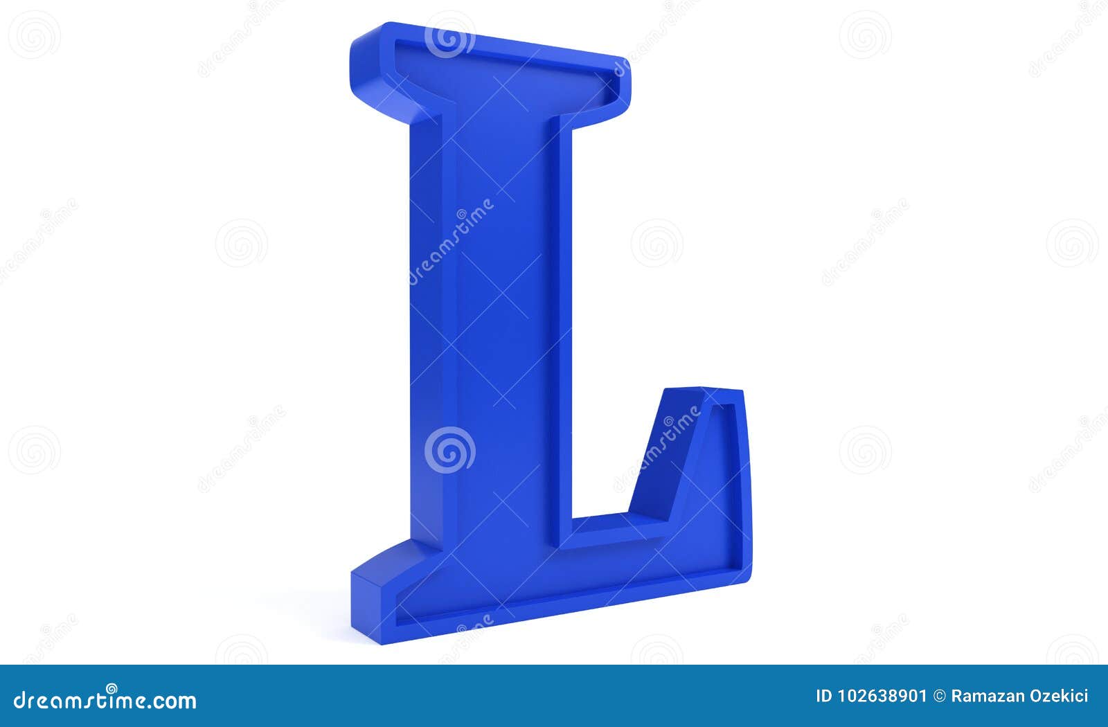 Blue Letter L, 3d Rendering Stock Illustration - Illustration of ...