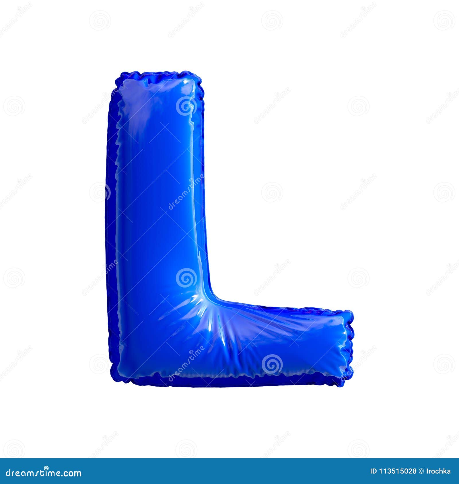 Blue Letter L Made of Inflatable Balloon Isolated on White Background ...