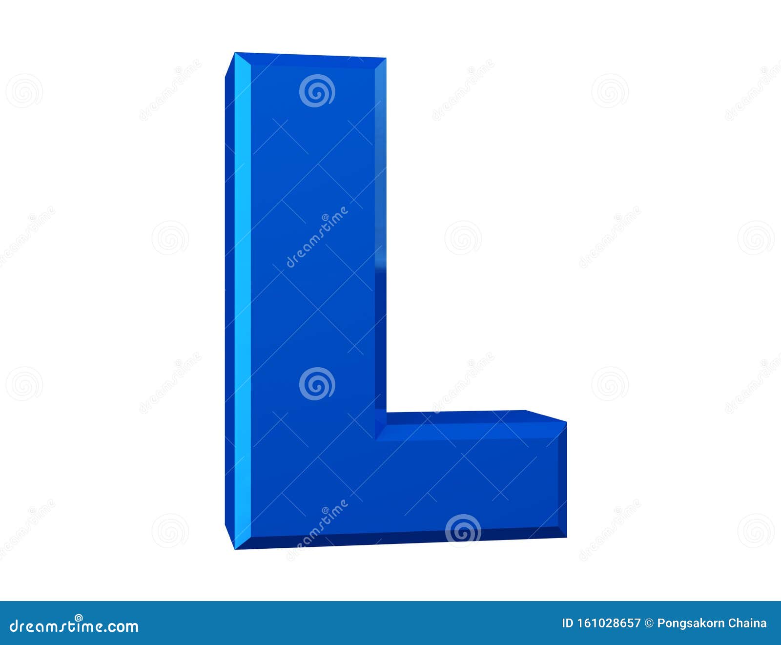 The Blue Letter L on White Background 3d Rendering Stock Illustration ...