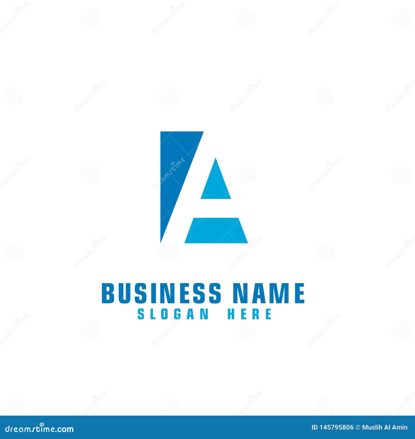Blue a letter logo stock vector. Illustration of design - 145795806