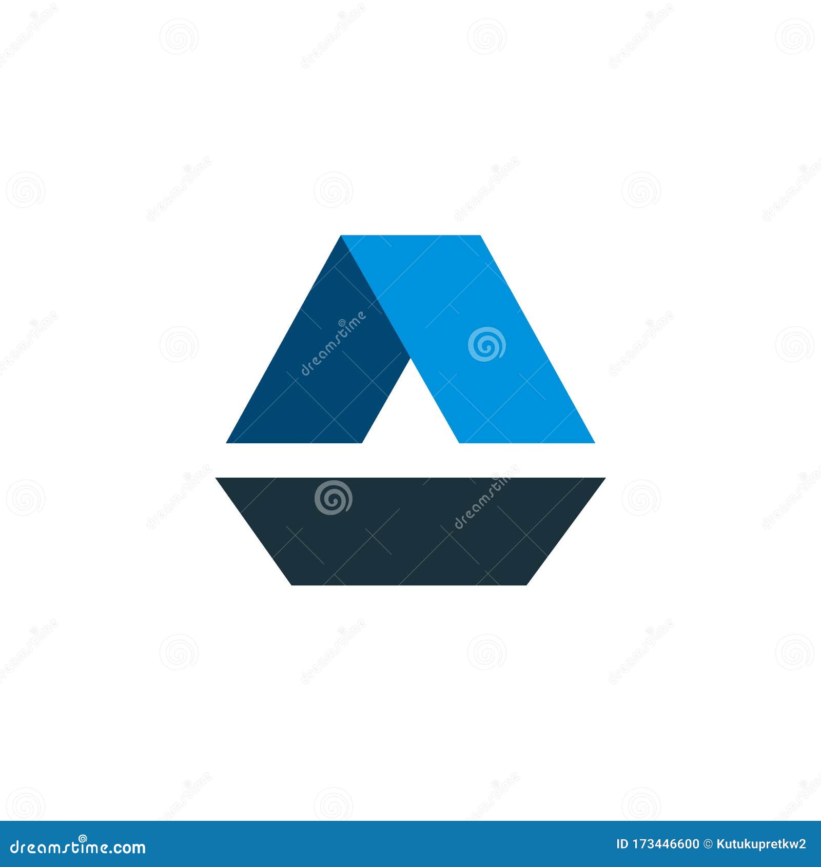 Blue a Letter Logo Template Illustration Design. Vector EPS 10 Stock ...
