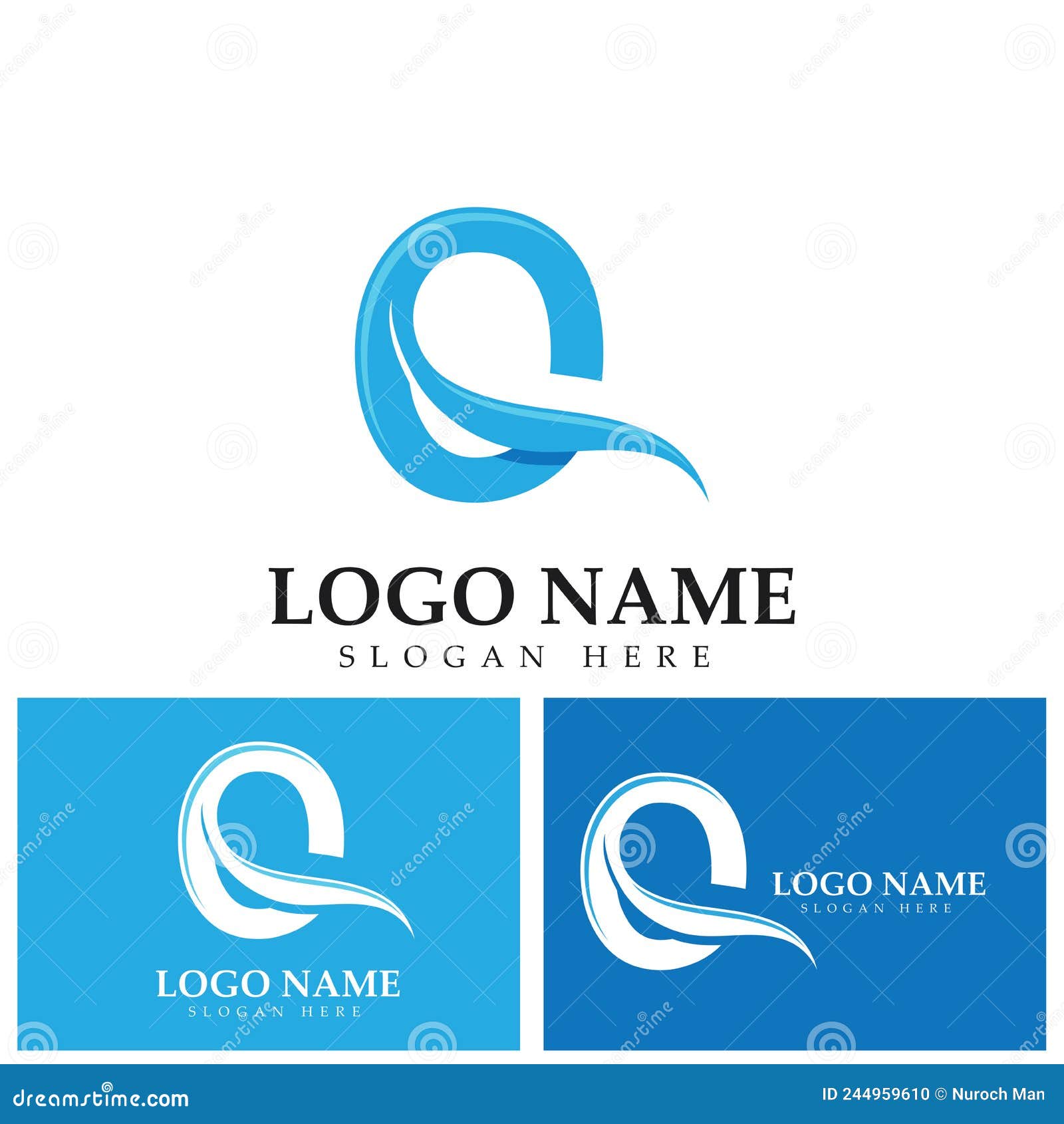Blue Letter Q Logo Template Vector. Stock Vector - Illustration of ...