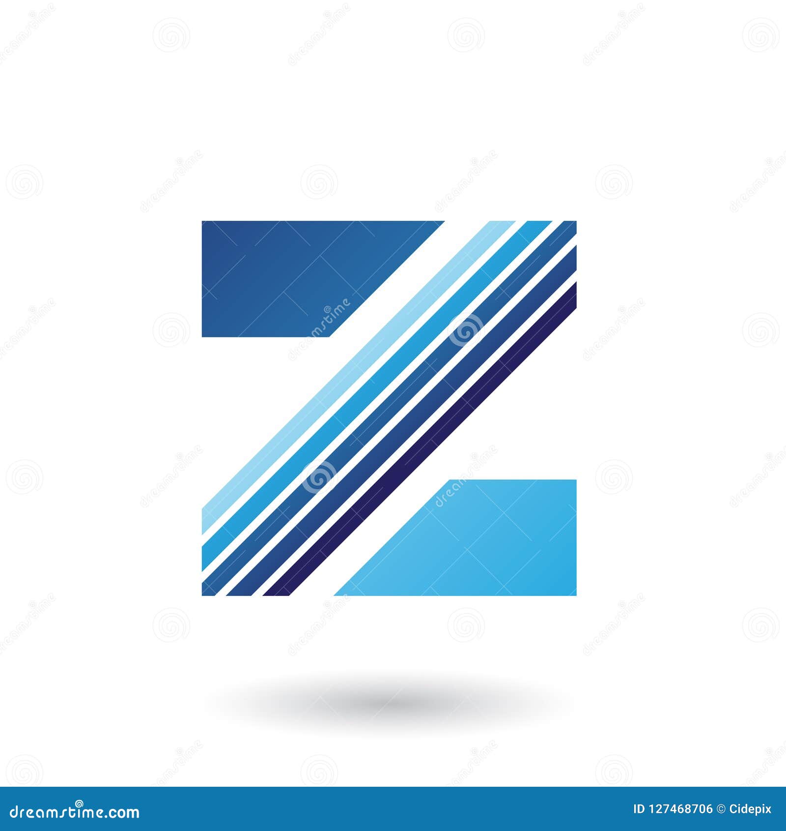 Blue Letter Z with Thick Diagonal Stripes Vector Illustration Stock ...