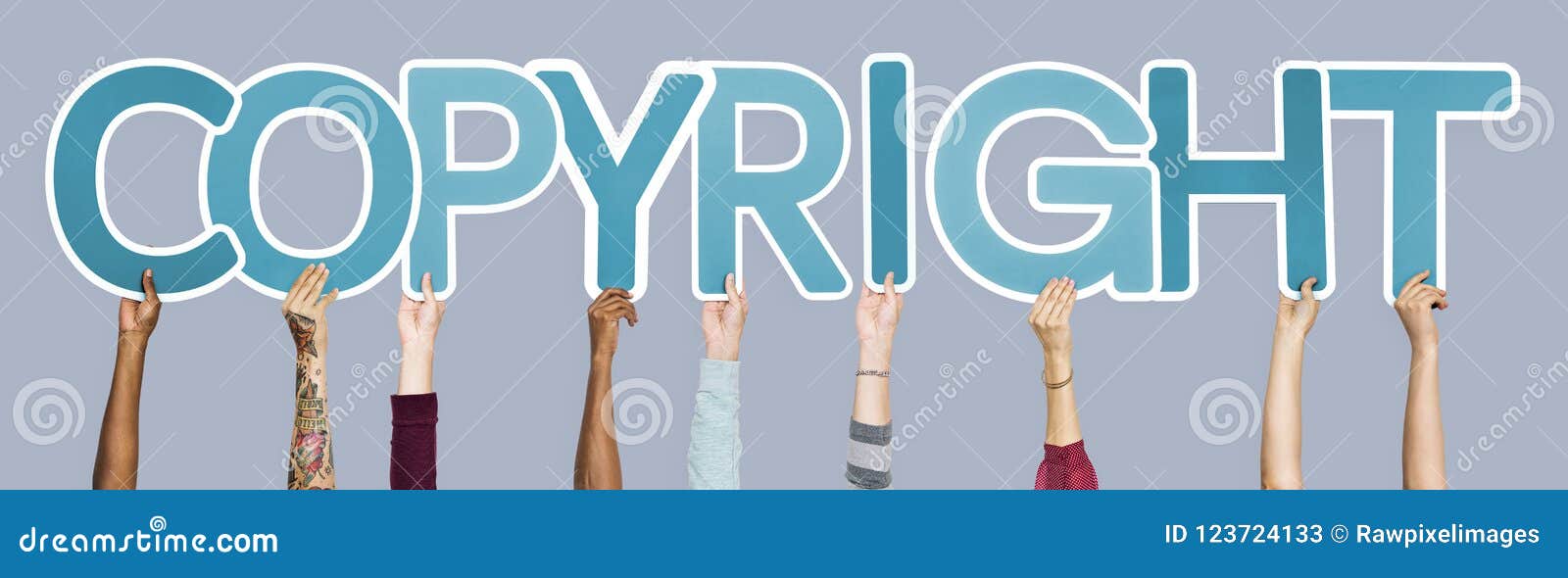 Blue Letters Forming the Word Copyright Stock Image - Image of colorful ...