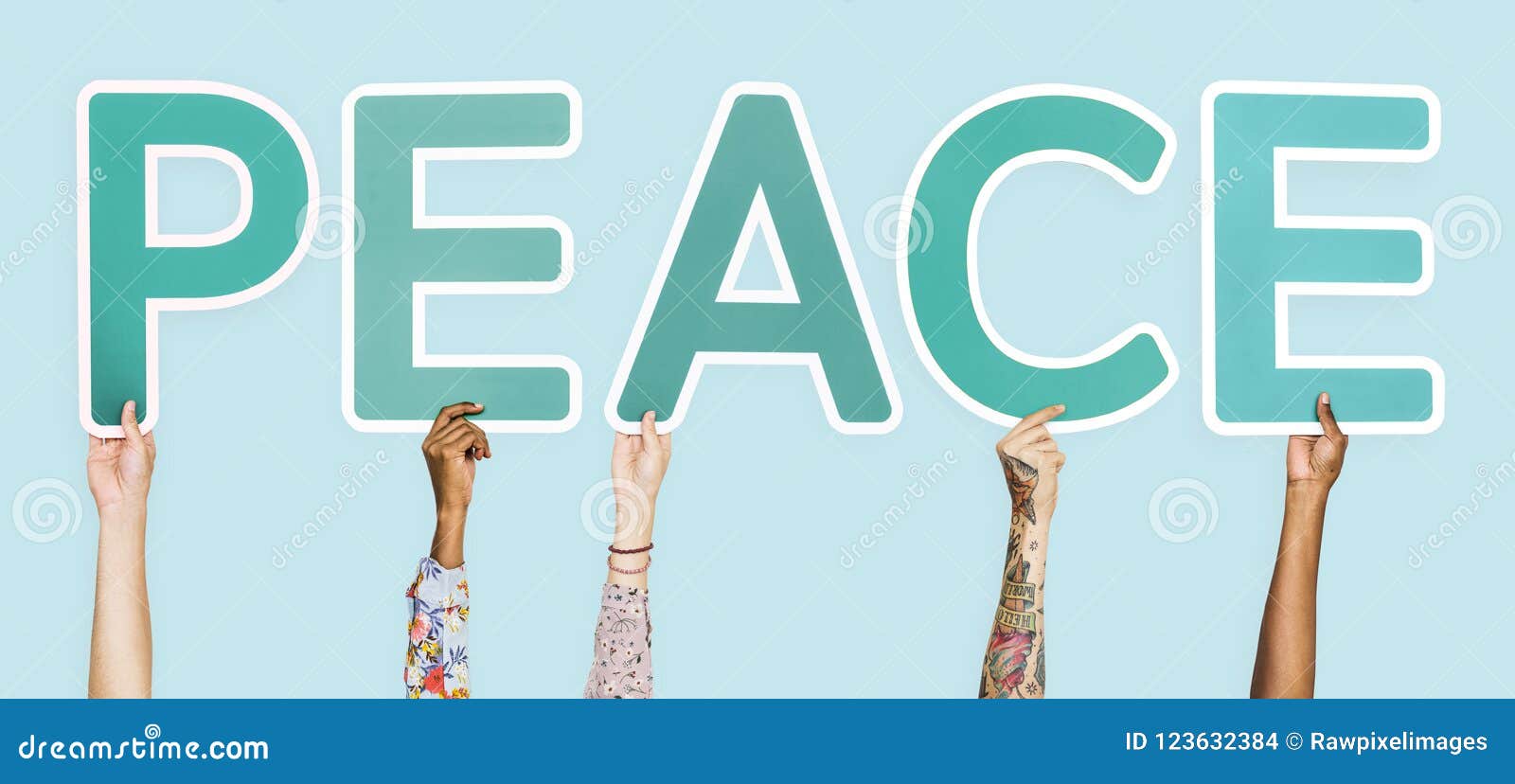 Blue Letters Forming the Word Peace Stock Photo - Image of hope ...