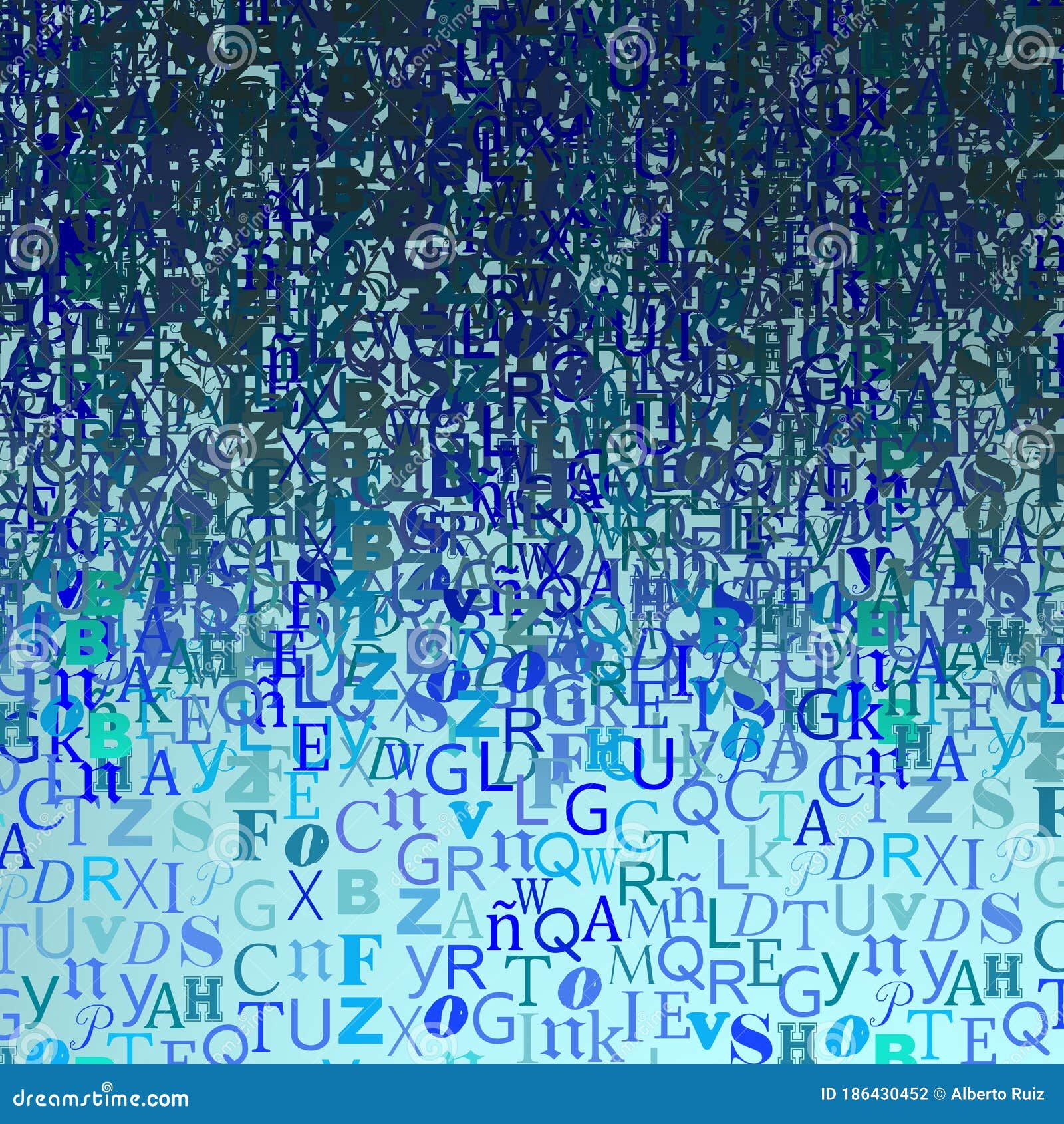 Blue Letters Soap Over Blue Background Stock Illustration ...