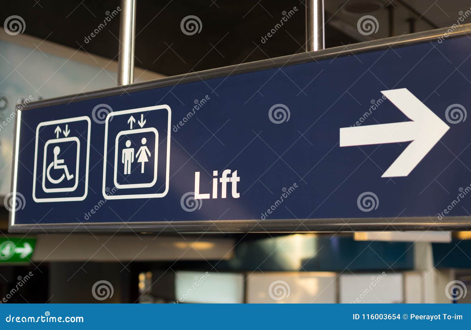 Blue Lift or Elevator Symbol at Platform. Stock Photo - Image of lift ...