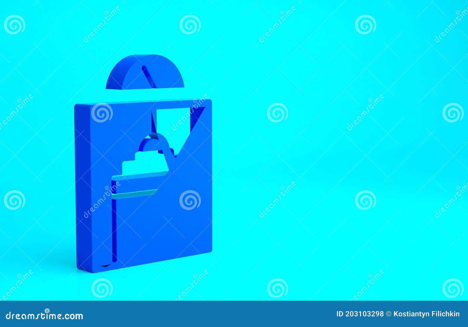 Blue Lift Icon Isolated on Blue Background. Elevator Symbol. Minimalism ...