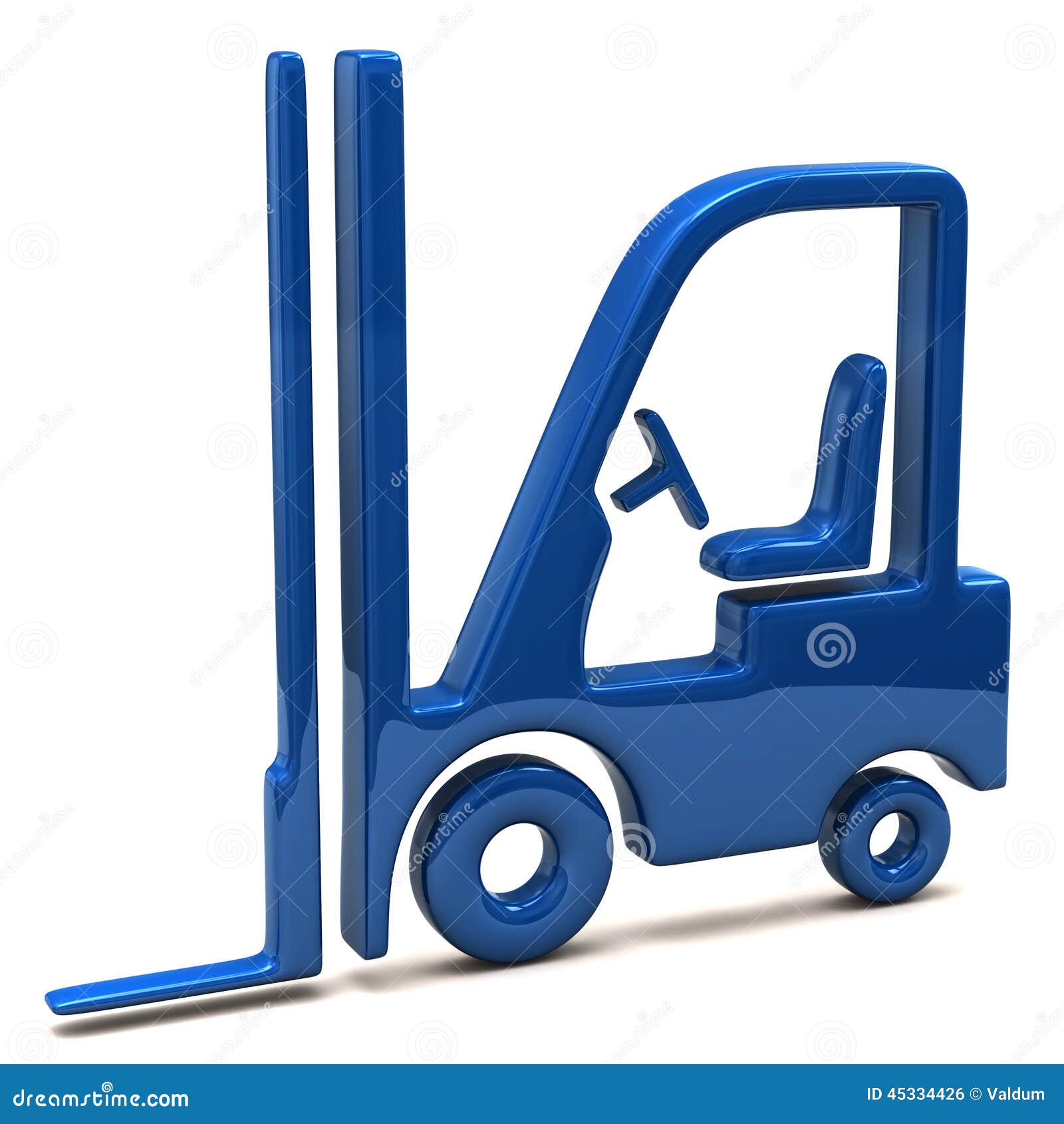 Blue lift truck icon stock illustration. Illustration of loader - 45334426