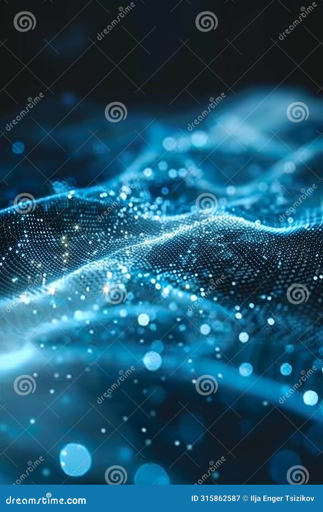 Blue Light Abstract Wave Tech Background with Digital Effects for ...