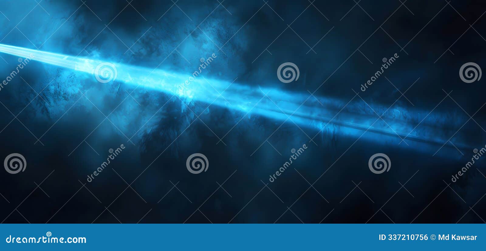 Abstract Blue Light Beam on Dark Background Stock Illustration ...