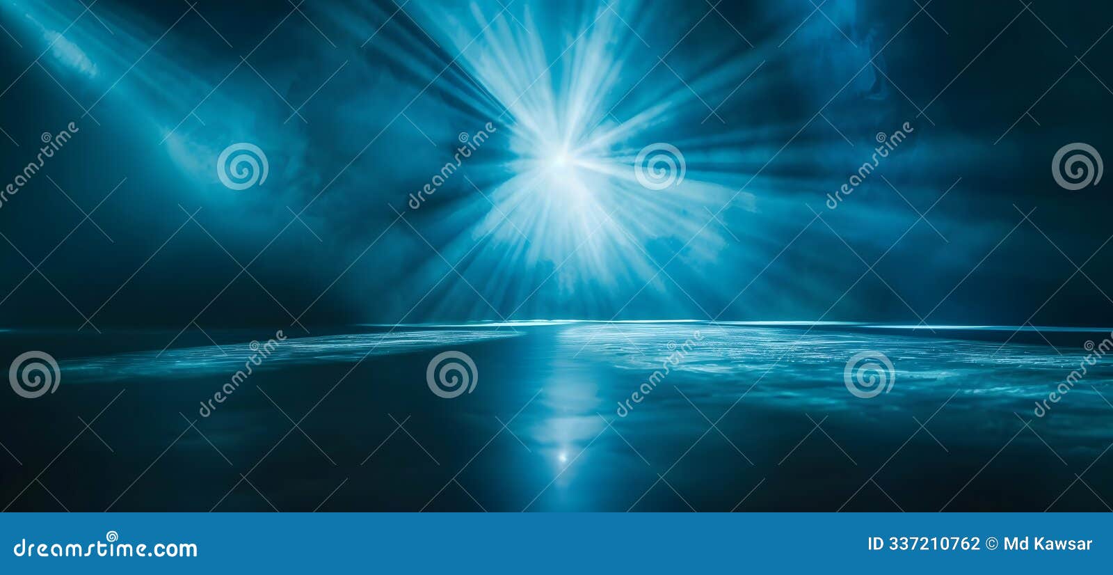 Abstract Blue Light Beam on Dark Background Stock Illustration ...