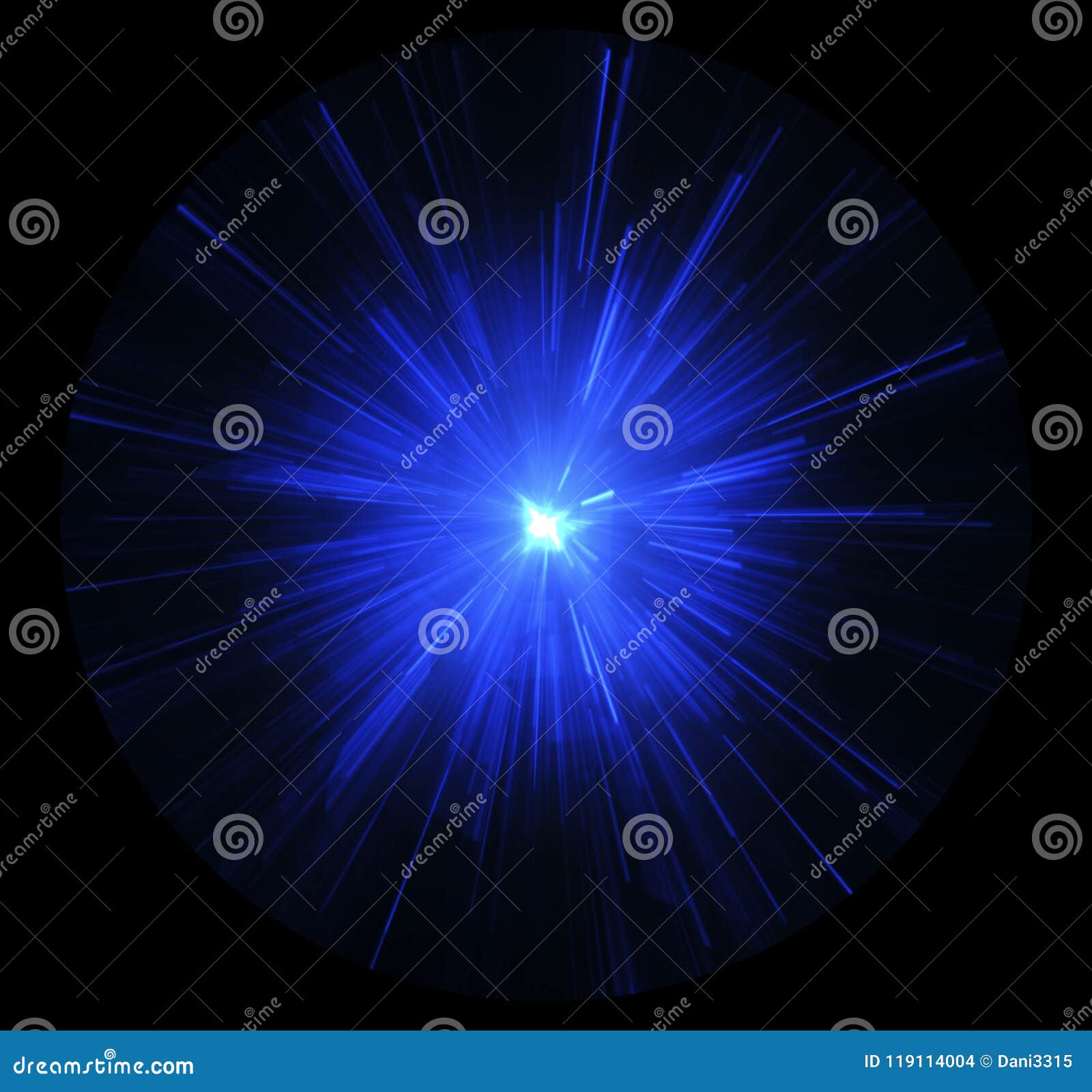 Blue Light Beam Isolated on Black Background Stock Illustration ...