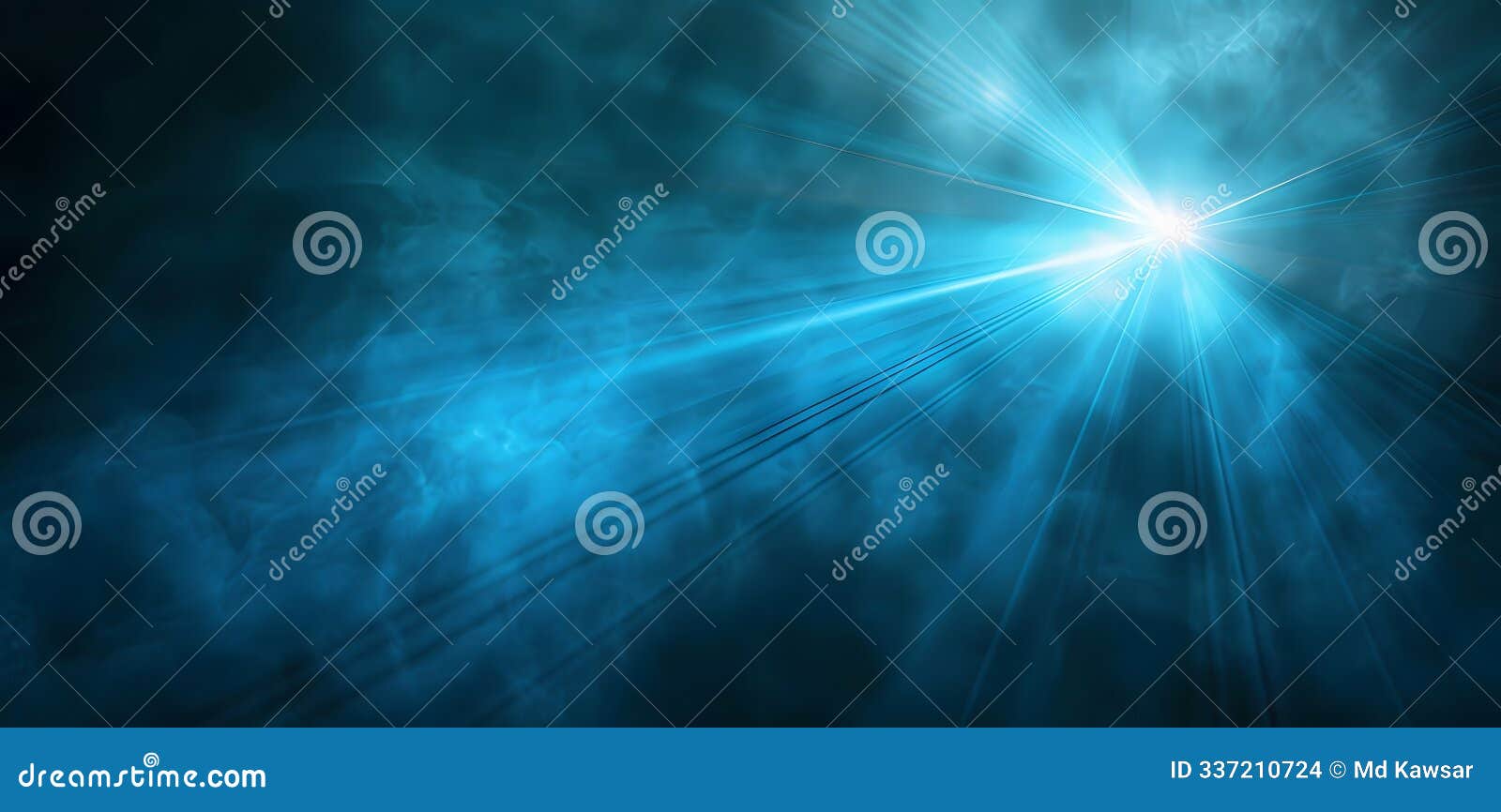Blue Light Beam Shining through Dark Clouds Stock Illustration ...