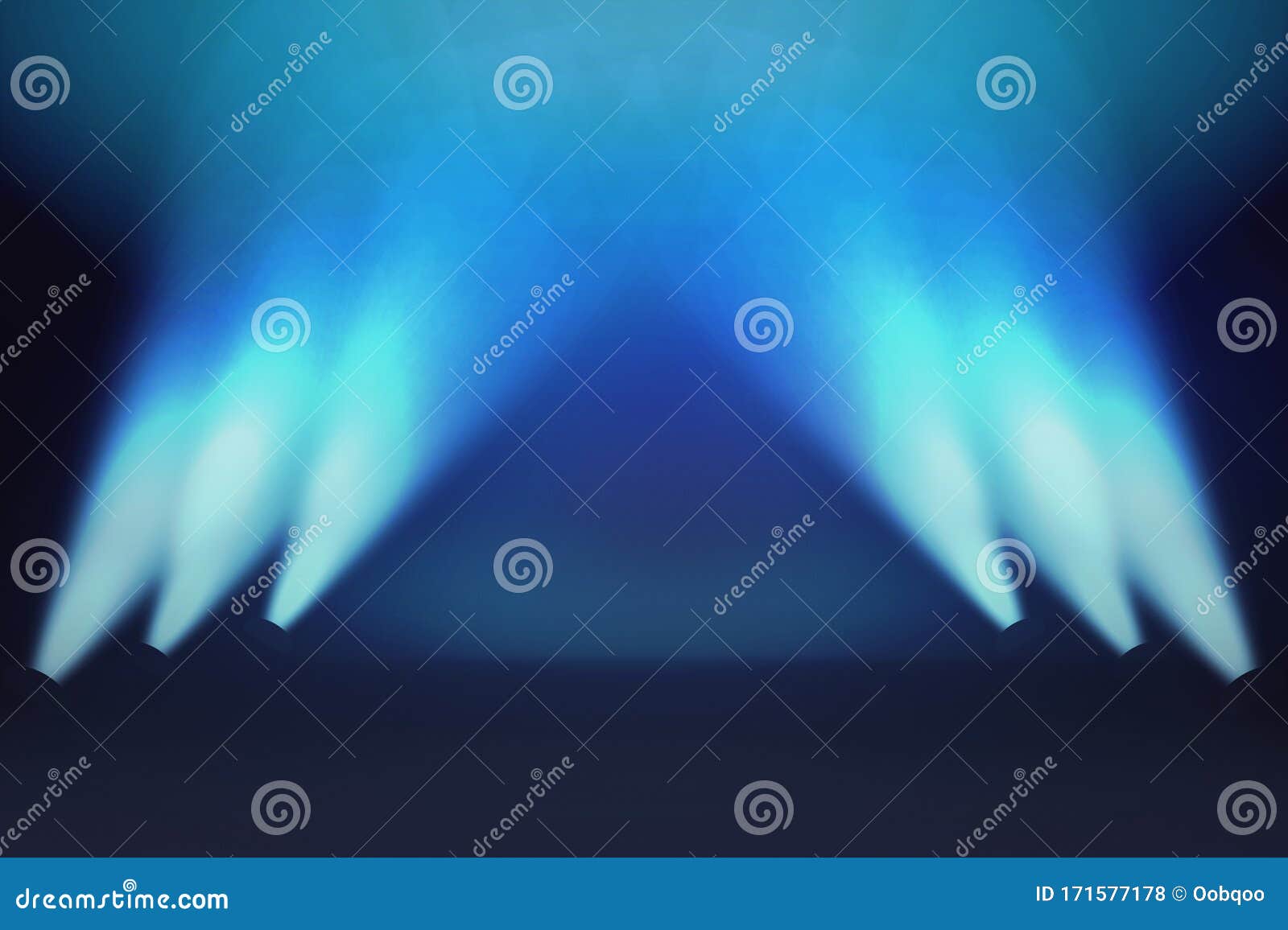 Blue Light Beam. Spotlight Blue Rays Room Studio Background. Creative ...