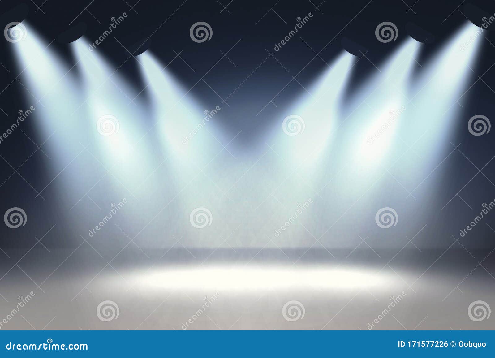 Blue Light Beam. Spotlight Blue Rays Room Studio Background. Creative ...