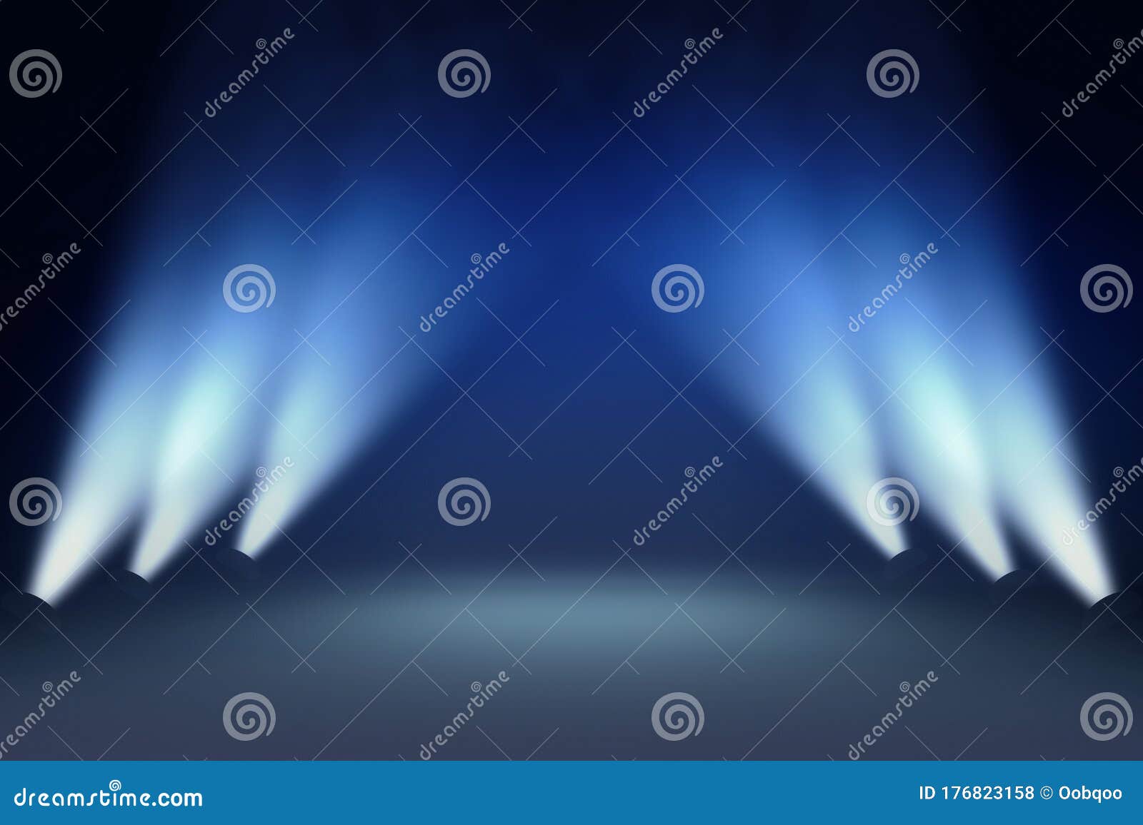 Blue Light Beam. Spotlight Blue Rays Room Studio Background. Creative ...