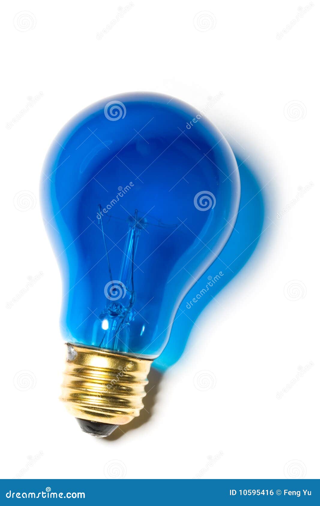 Blue Light Bulb stock photo. Image of lighting, blue - 10595416