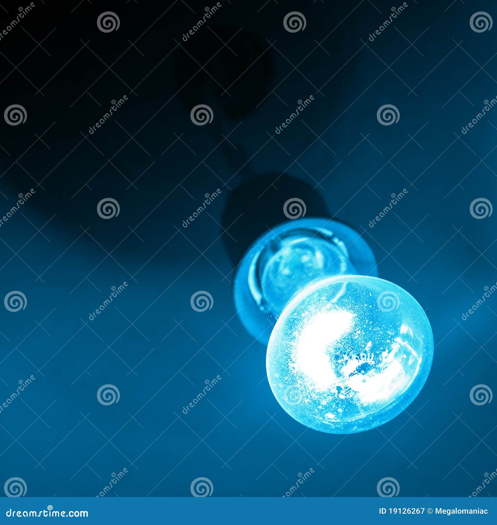 Blue light of bulb stock image. Image of eureka, light - 19126267