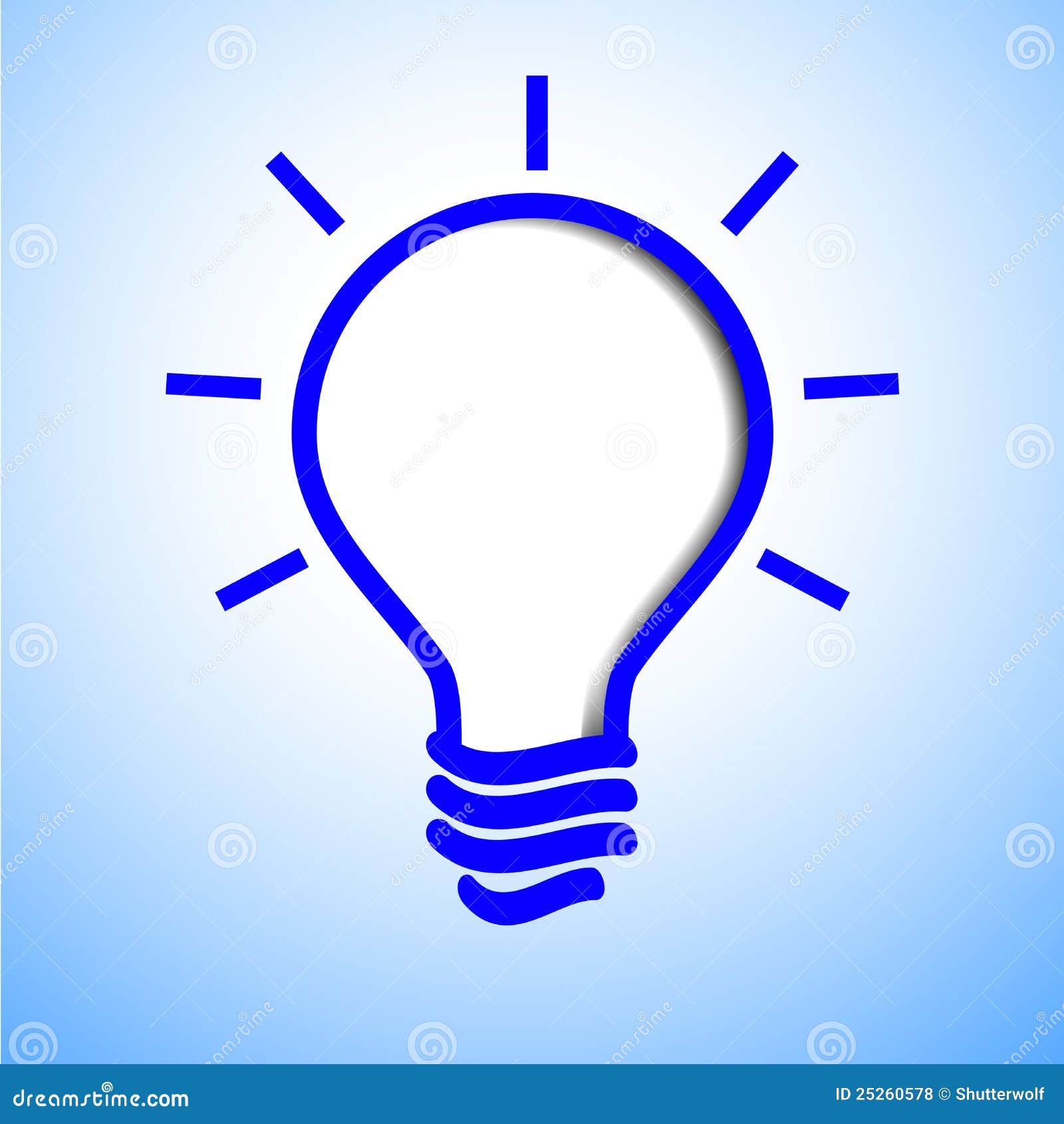 Blue light bulb stock vector. Illustration of modern - 25260578