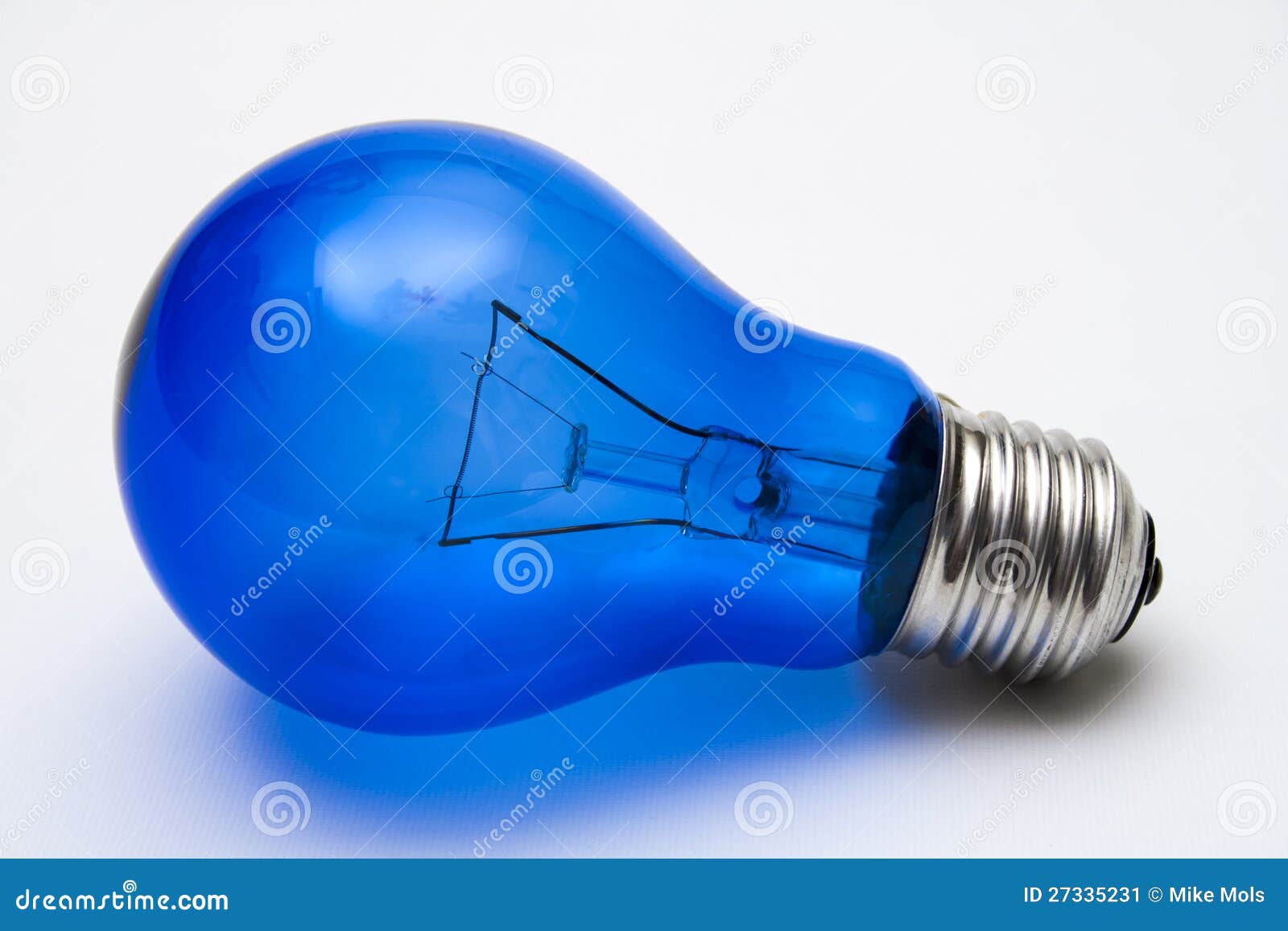 Blue light bulb stock image. Image of generation, glass - 27335231