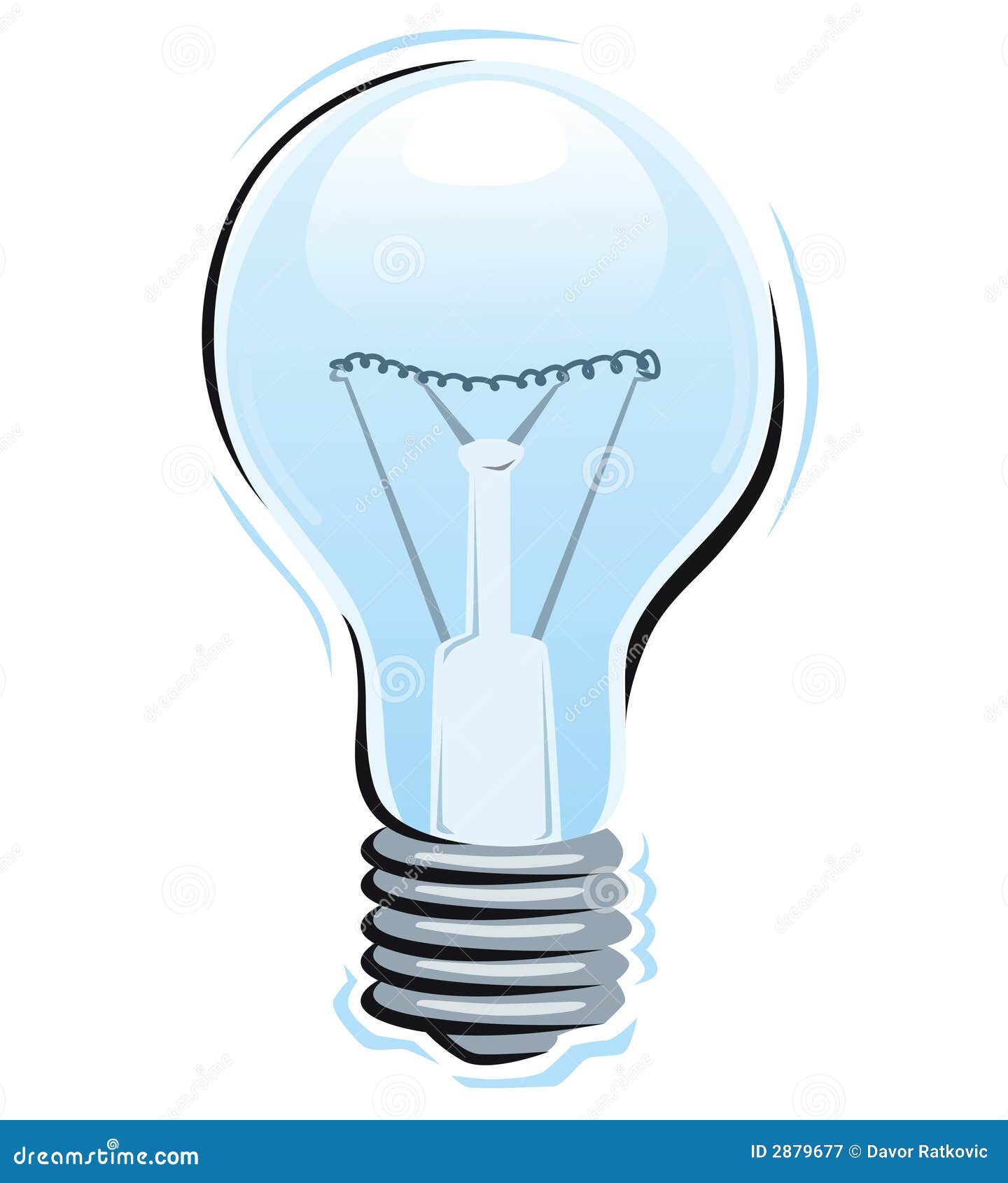 Blue light bulb stock vector. Illustration of glow, awakening - 2879677