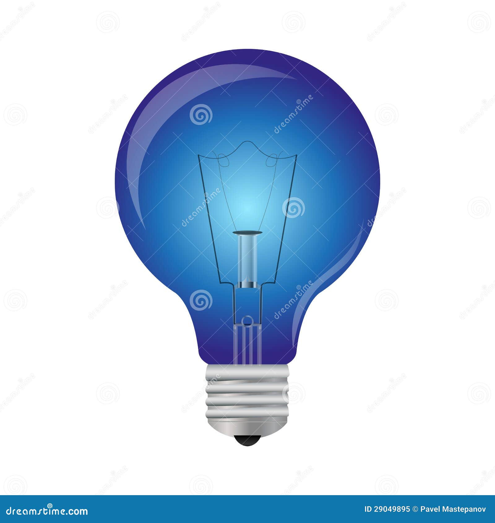 Blue light bulb stock vector. Illustration of glow, carving - 29049895