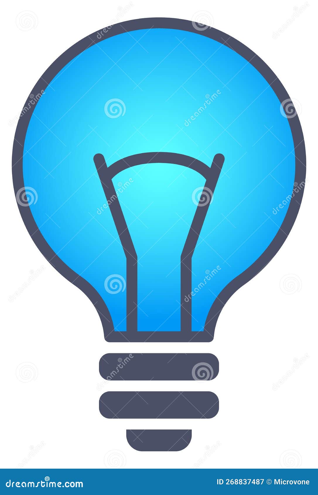 Blue Light Bulb Icon. Electric Lamp Logo Stock Vector - Illustration of ...