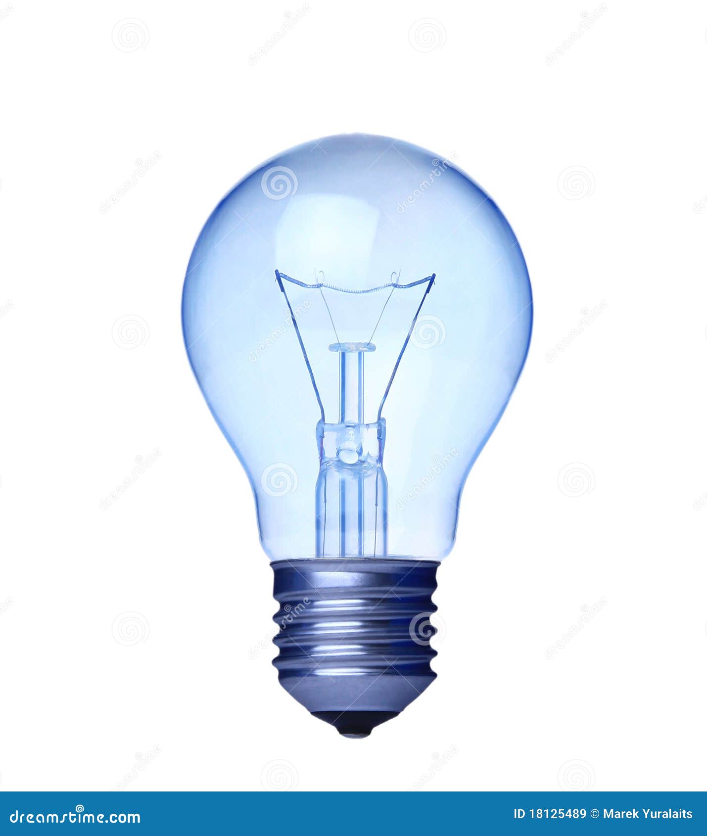Blue light bulb isolated stock image. Image of equipment - 18125489