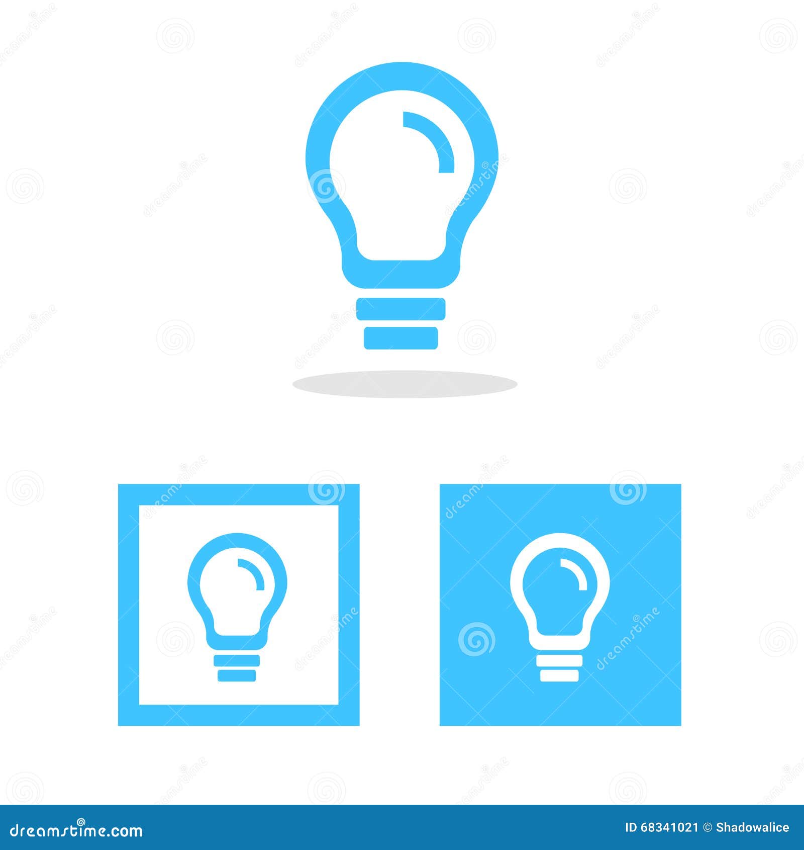 The Blue Light Bulb Set Vector EPS10, Great for Any Use. Stock Vector ...
